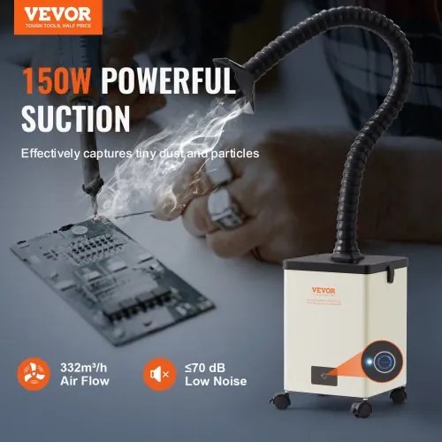 150 W Odsavač kouře z pájky 3-stupňové filtry 332 m³/h Silné sání