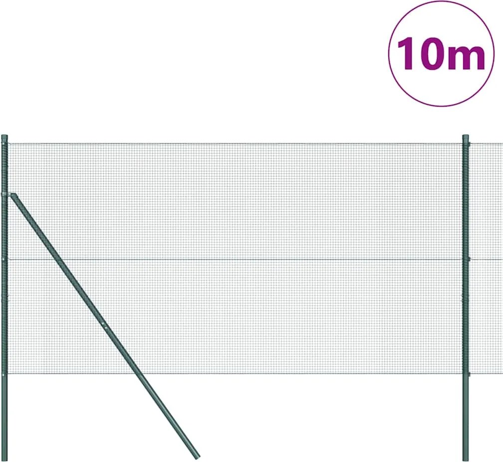 Zemní upevnění svařované drátěné ploty 10 x 1,2 m Zelená 3351694