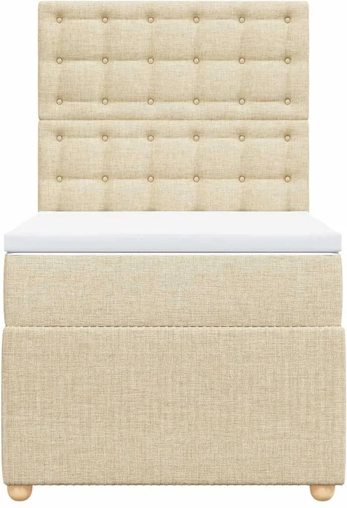Box spring postel s matrací krémová 90x200 cm textil 3291958