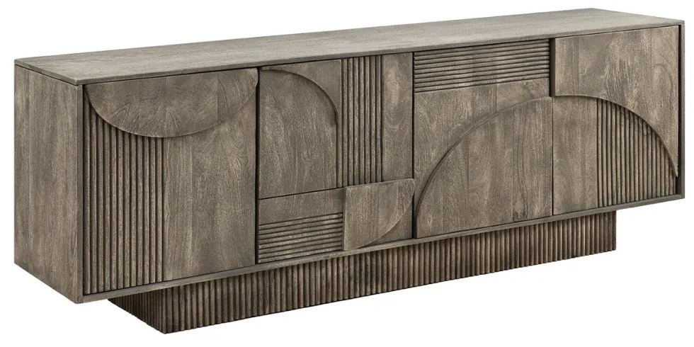 Massive home | Komoda Art Deco 170cm masiv šedé mango