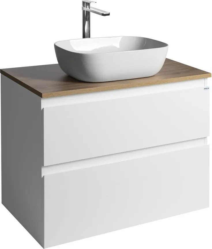 Aqualine Aqualine, ALTAIR skříňka s deskou 78,5 cm, bílá/dub emporio, AI280-02
