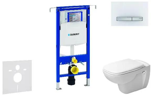 Geberit Duofix - Modul pro závěsné WC s tlačítkem Sigma50, alpská bílá + Duravit D-Code - WC a sedátko, Rimless, SoftClose 111.355.00.5 NH8