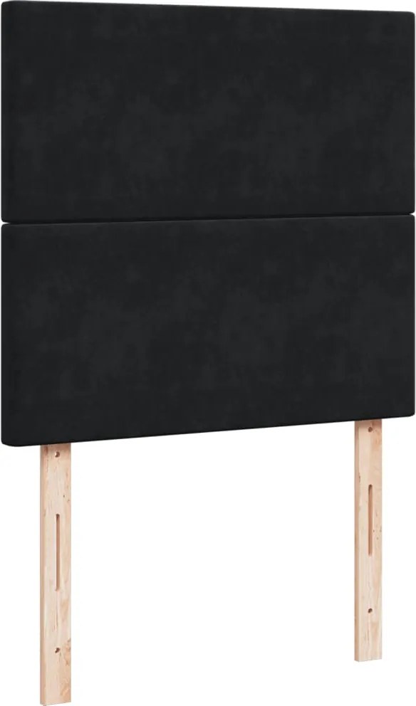 Box spring postel s matrací černá 90x200 cm samet 3293106