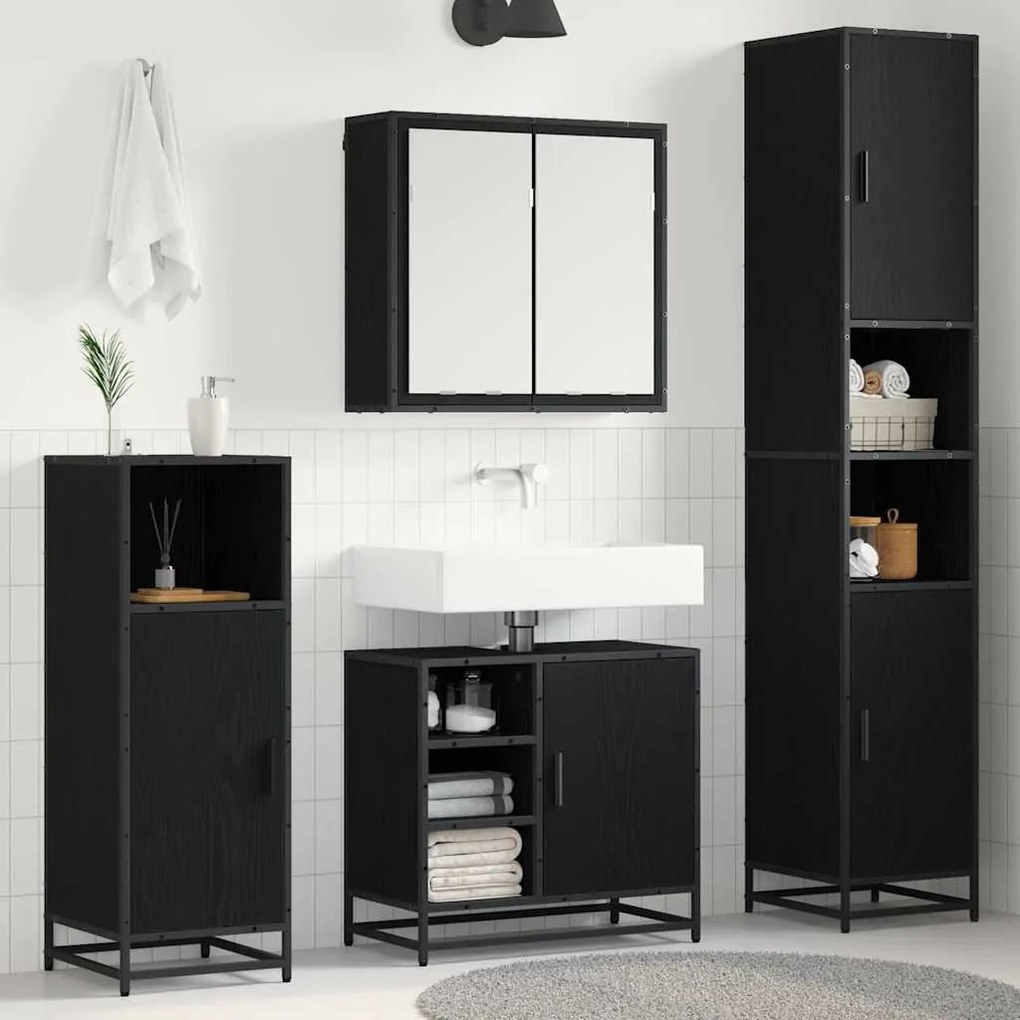 Sada koupelnového nábytku 4 ks Černý dub 65 x 33 x 60 cm 3402476
