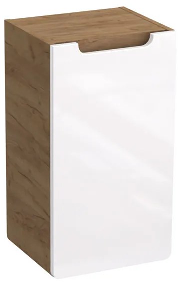 A-Interiéry Lutecia W N 35 P/L doplňková koupelnová skříňka nízká bílá/dub