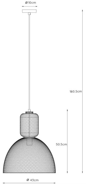 Lucide 78395/01/30 - Lustr na lanku GASSET 1xE27/60W/230V černá