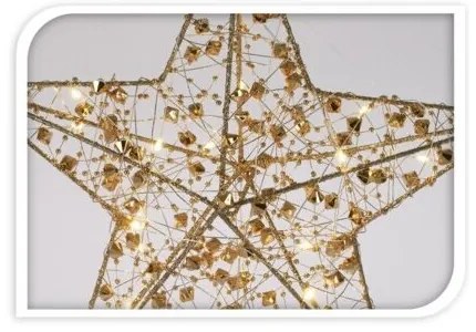 Svítící vánoční hvězda Gold Diamond, 30 cm,  20 LED, teplá bílá, časovač