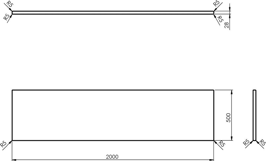 Sapho Woody deska 2000 x 28 x 500 mm masiv dřevo hnědá WD200-70