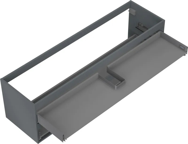 Mexen Box-A, závěsná skříňka 160 cm, 2 zásuvky, grafitová matná, 91AX0-1600-470-2-66