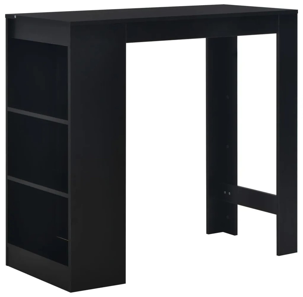 280212 vidaXL Barový stůl s regálem černý 110 x 50 x 103 cm
