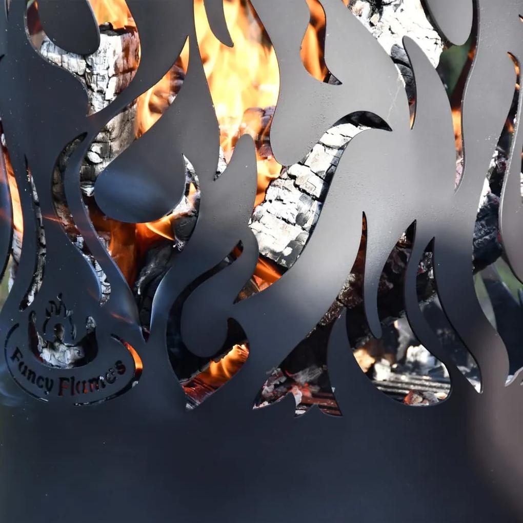 Esschert Design Vysoký koš na oheň Flames uhlíková ocel černý FF408 - Default Title