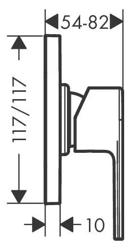 Hansgrohe Vernis Shape - Páková sprchová baterie pod omítku, sada s tělesem, černá matná 71662670