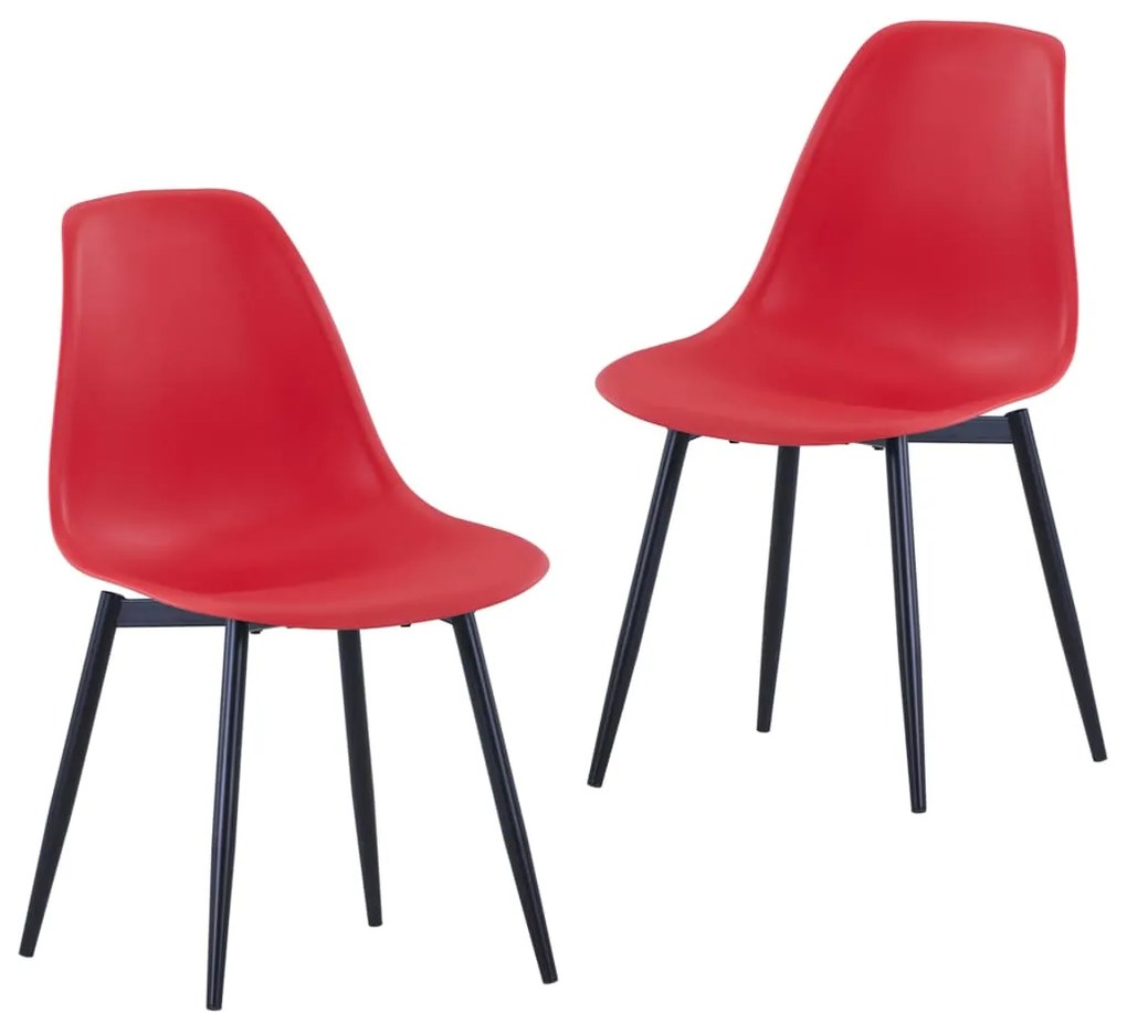 49489 vidaXL Jídelní židle 2 ks červené PP
