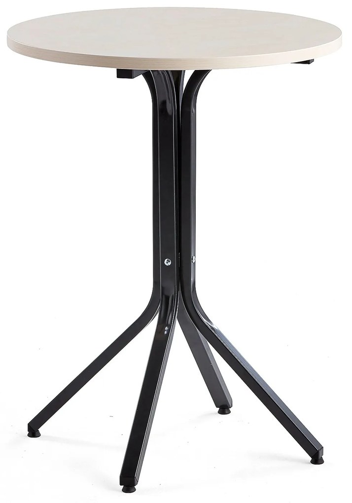 AJ Produkty Stůl VARIOUS, Ø700 mm, výška 900 mm, černá, bříza