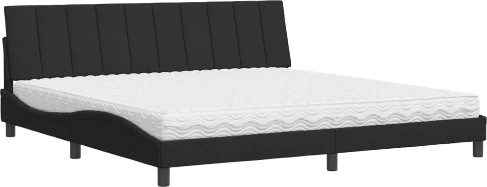 Postel s matrací Hanko černá 200 x 200 cm samet 3208618