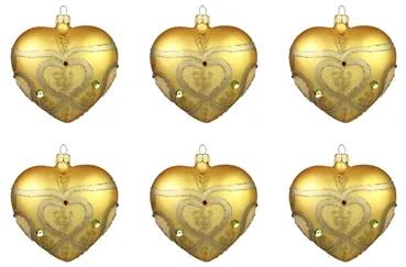 Set zlatých srdcí s kamínky