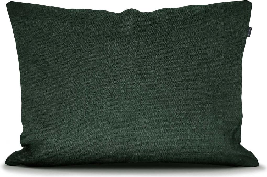 Povlak na polštář Valka lněný 80 x 80 cm tmavě zelený
