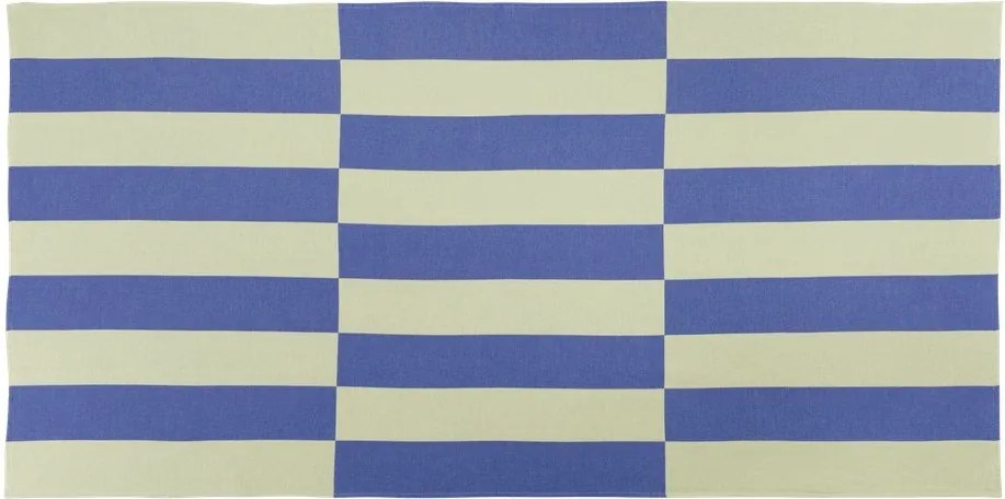 Světle žlutá/modrá bavlněná plážová osuška 100x160 cm Su – noo.ma