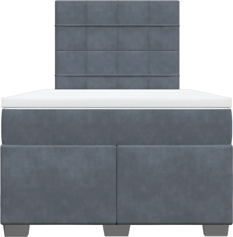 Box spring postel s matrací tmavě šedá 120 x 200 cm samet 3293183