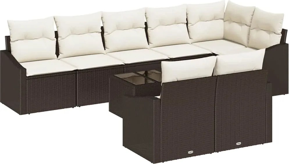 Set pohovek 9 ks Hnědá polyratan 3346778