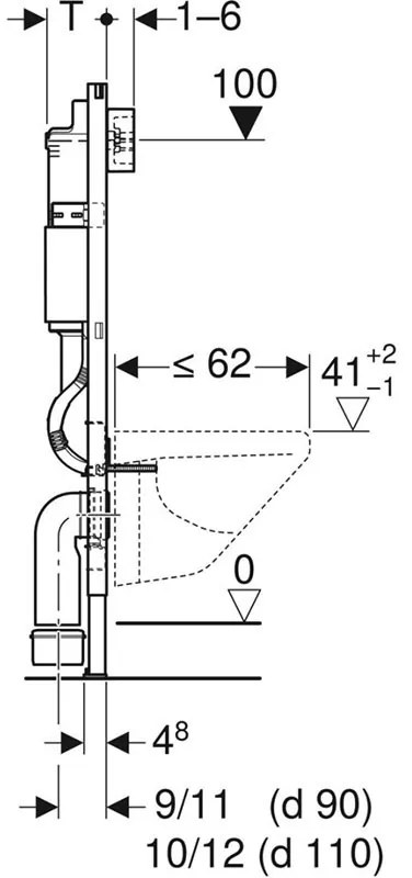 BPS-koupelny Podomítkový modul Geberit DuoFix s WC mísou MU-BL-GL-RIM-03 + ovládací tlačítko Delta 20 chrom