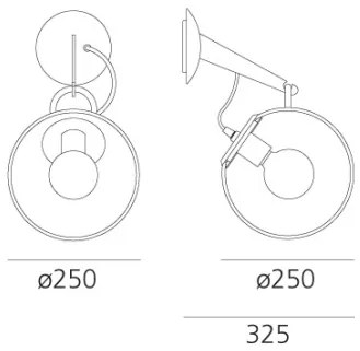 Artemide A020100 Miconos parete, designová nástěnná lampa, 1x20W, transparentní, průměr 25cm