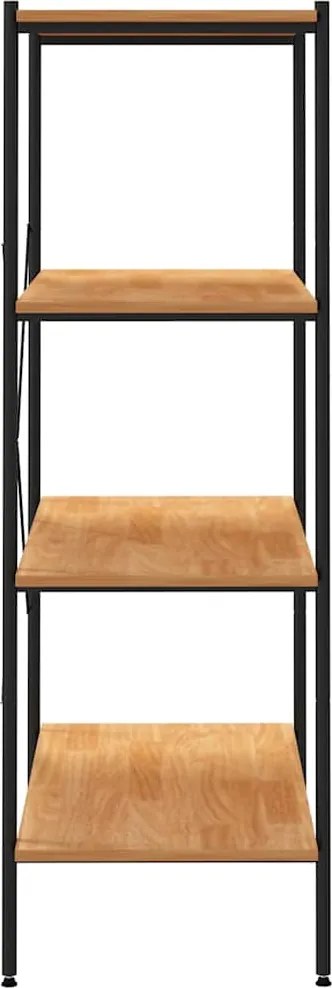 Policový regál se 4 policemi černý a dub 80 x 40 x 130 cm 336344