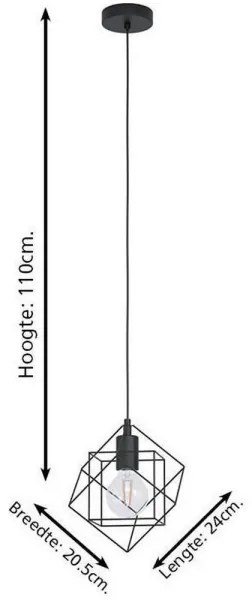 Eglo 43358 - Lustr na lanku STRAITON 1xE27/60W/230V