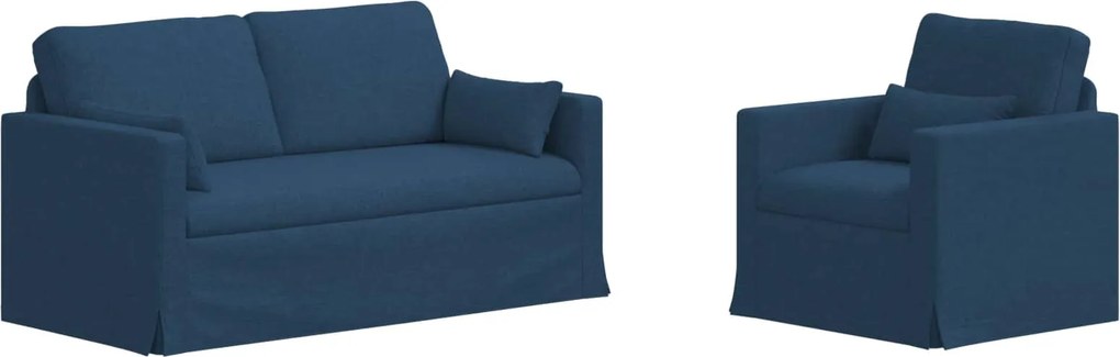 Set pohovek 2 ks Modrá textil 3407543