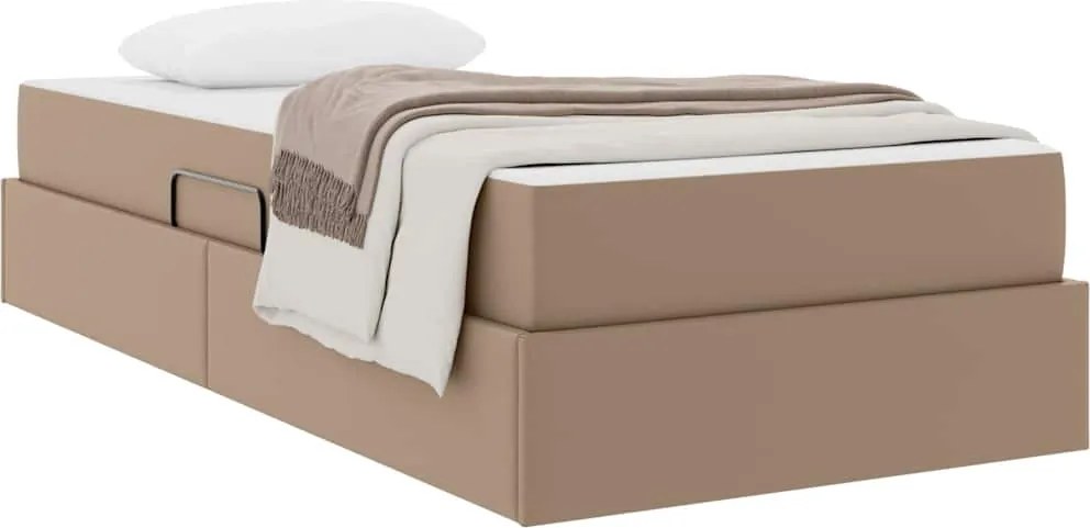 Postel s úložným prostorem a matrací 2 ks Cappuccino Kůže 3399595