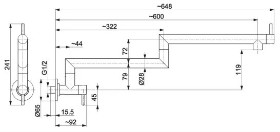 KFA Armatura 6623-030-22 - Kuchyňská baterie s kloubem DUERO POT FILLER nerez