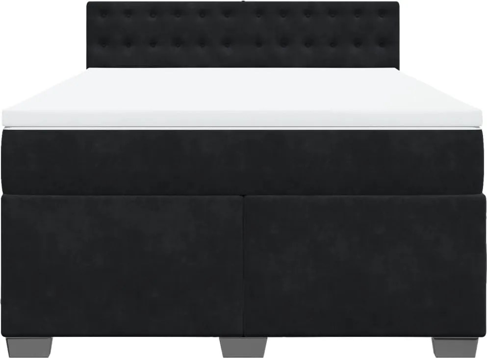 Box spring postel s matrací černá 140 x 190 cm samet 3286320