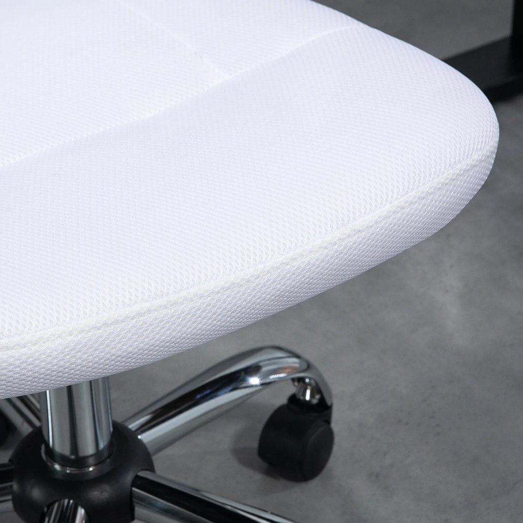 Vinsetto Ergonomická kancelářská židle s nastavitelnou výškou, manažerská židle, 360° otočná, bílá síťovina
