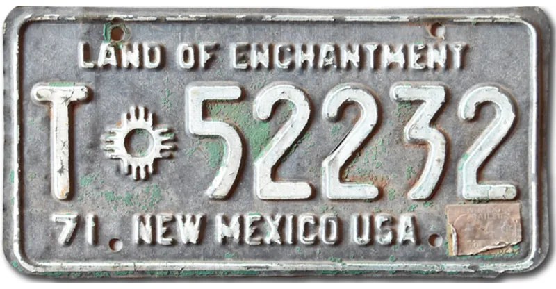 Americká SPZ New Mexico 1971 Enchantment T-52232