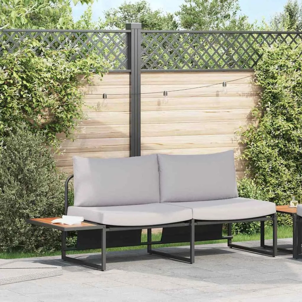 vidaXL Zahradní sofa s polštářem Světle šedá 200,5 x 70 x 85,5 cm Ocel [42007550]