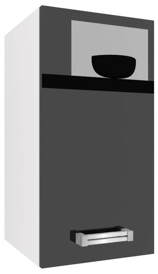 Kuchyňská skříňka Belini horní 30 cm černý lesk  INF SG30/1/WT/B/0/D