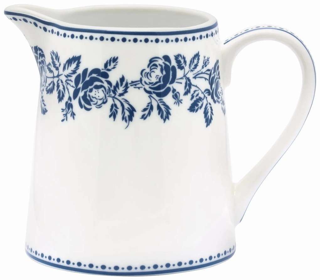 GREEN GATE Džbánek Fleur blue 500 ml, modrá barva, bílá barva, porcelán