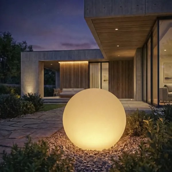 Kanlux 45932 - Venkovní lampa STONO 1xE27/20W/230V pr. 40 cm IP65 bílá