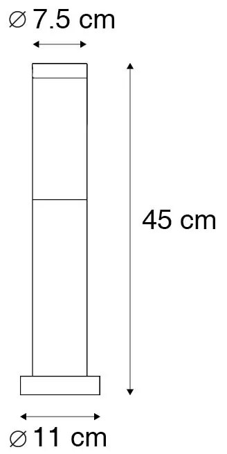 Venkovní lampička na sloup antracitová 45 cm IP44 - Rox s zemní hrotou a kabelovou objímkou