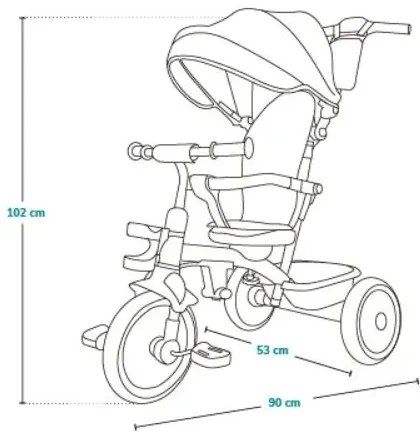 Lionelo - Dětská tříkolka BERRY Grey Stone