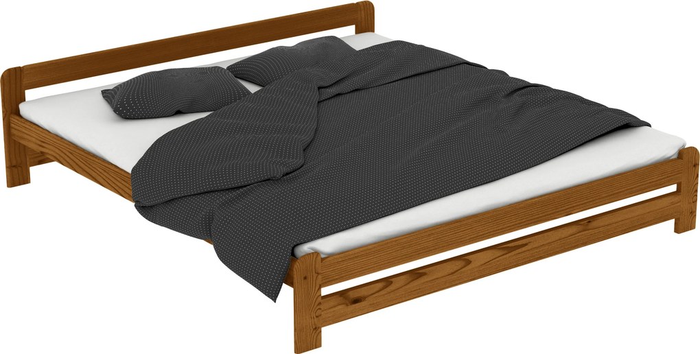 Maxi Postel z masivu Evropa 140 x 200 cm - barva Dub + matrace Vitality