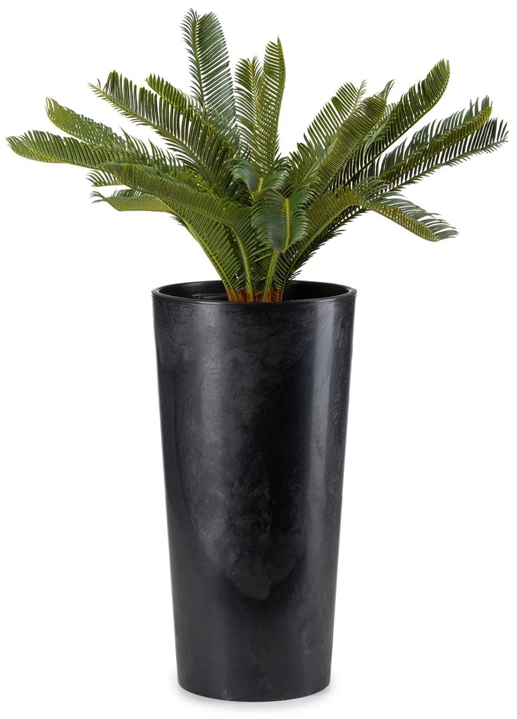 PLASTOVÝ KVĚTINÁČ URBANIKA SADA 2KS 57X30 CM+46,6X25,5 CM ČERNÁ