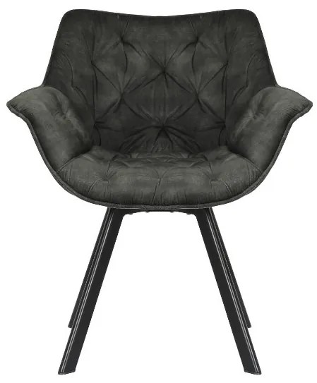 Designová otočná židle Kiara tmavě zelený samet