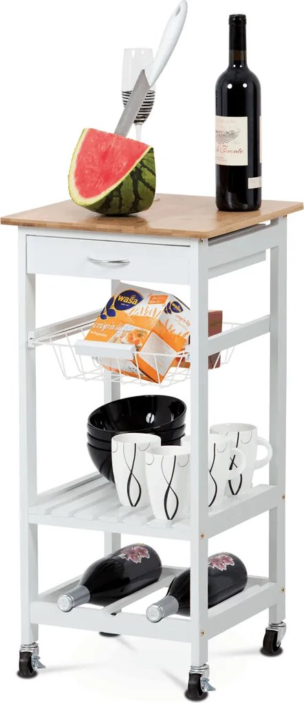 Regál, mdf, bílá, DR-044