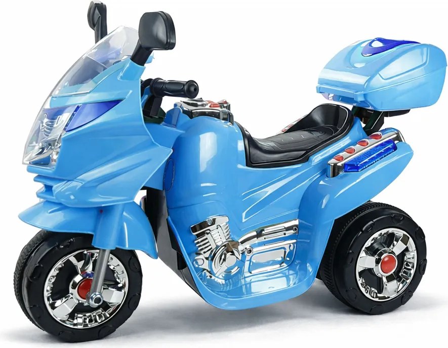 LEAN CARS Elektrická motorka pro děti HC8051 modrá se světly a zvuky