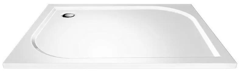 Mereo, Obdélníková sprchová vanička, 110x90x3 cm, bez nožiček, litý mramor CV83M