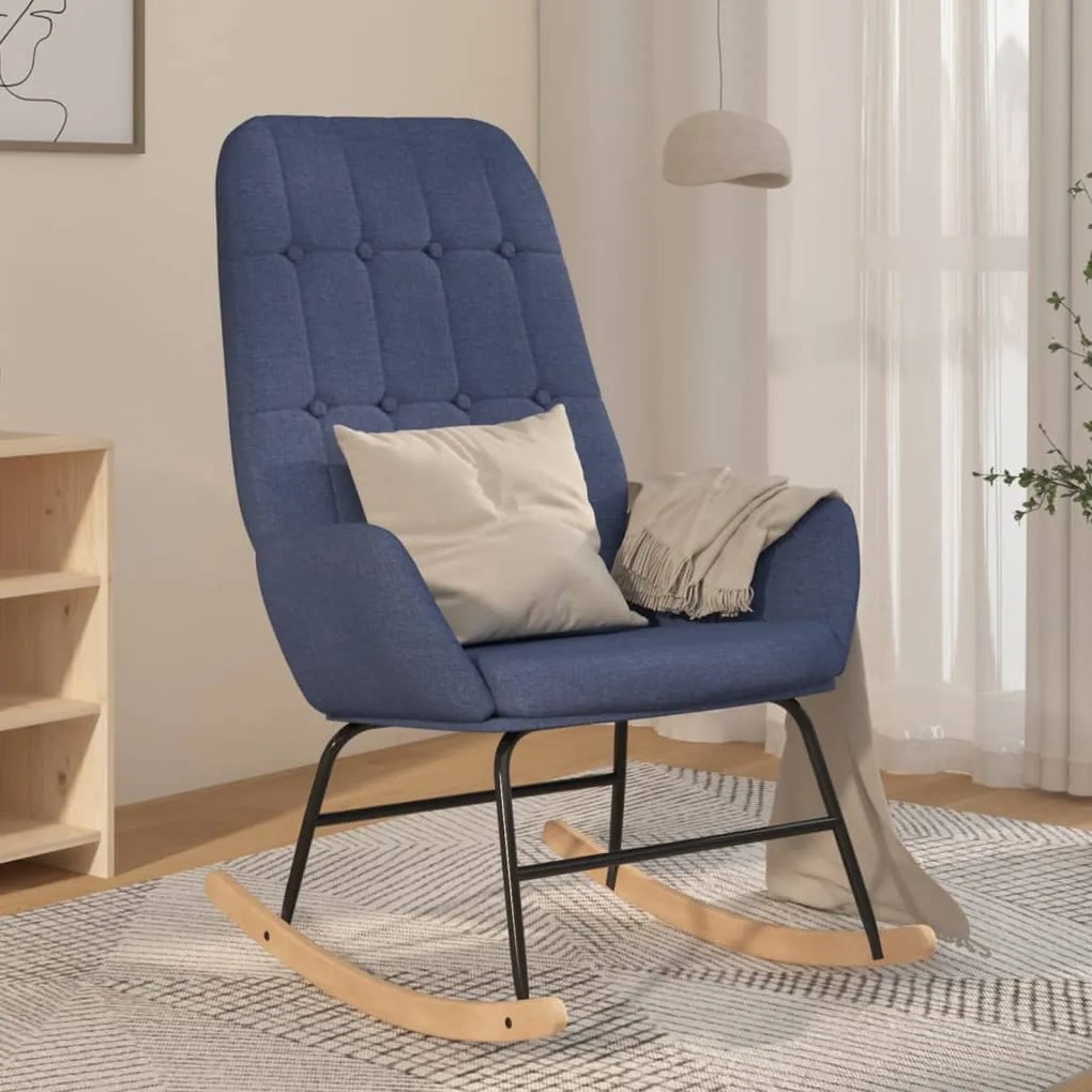 Houpací křeslo modré textil 341257