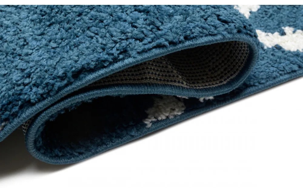 Kusový koberec shaggy Prata modrý 60x100cm