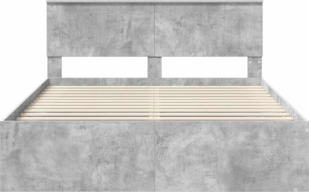 Rám postele Betonově šedá 150 x 200 cm Masivní borové dřevo 3410585