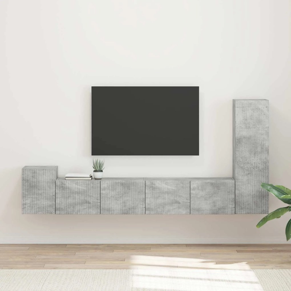 Sestava TV skříněk 3 ks Betonově šedá Kompozitní dřevo 3409018